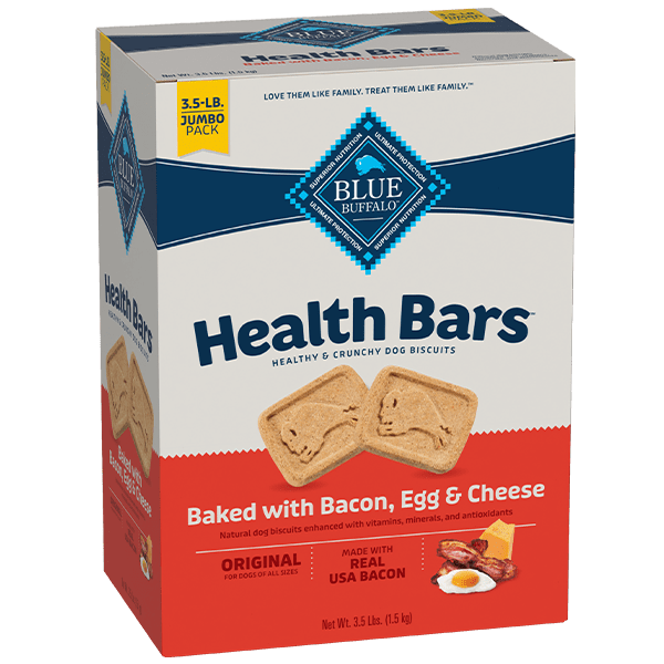 BLUE Health Bars Natural Crunchy Dog Treats Biscuits; Bacon, Egg & Che ...
