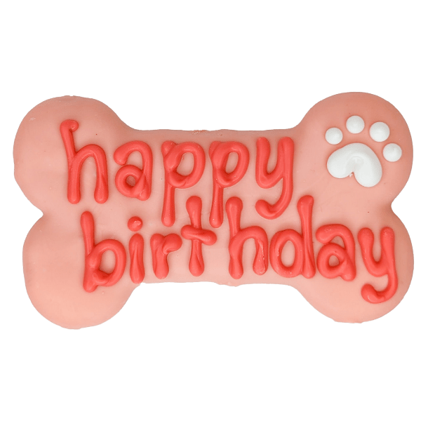 Bosco and Roxy's Birthday | Pink Happy Birthday 6" Bone – Petland Canada