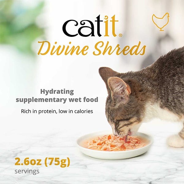 Catit Divine Shreds Chicken with Liver & Broccoli Cat Food Topper ...