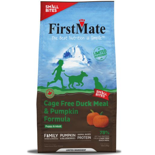 FirstMate LID Cage Free Duck Meal & Pumpkin Formula Small Bites Dry Do ...
