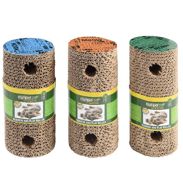 Multipet Scratch and Play Roller Cat Toy with Catnip – Petland Canada